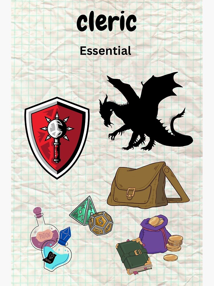 "Cleric RPG Essential Class Party Game" Poster for Sale by ...