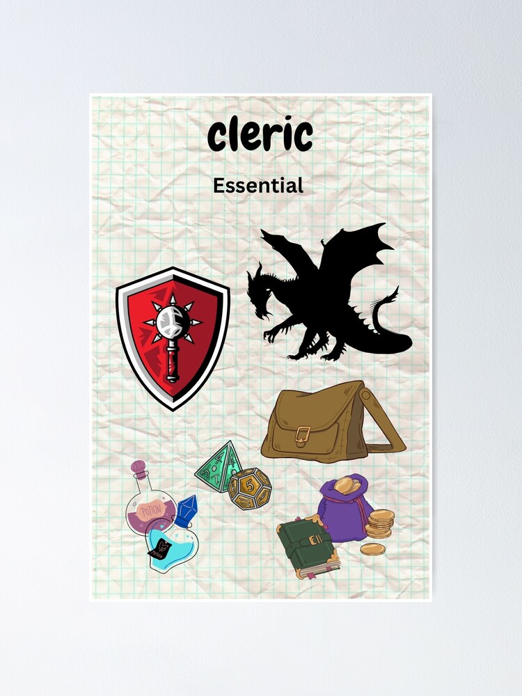 "Cleric RPG Essential Class Party Game" Poster for Sale by ...