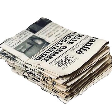"newspaper stack aesthetic" Sticker for Sale by Abbeys-Shop | Redbubble