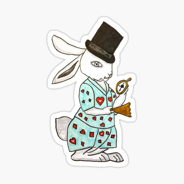 "White Rabbit" Sticker for Sale by twinkletoes21 | Redbubble