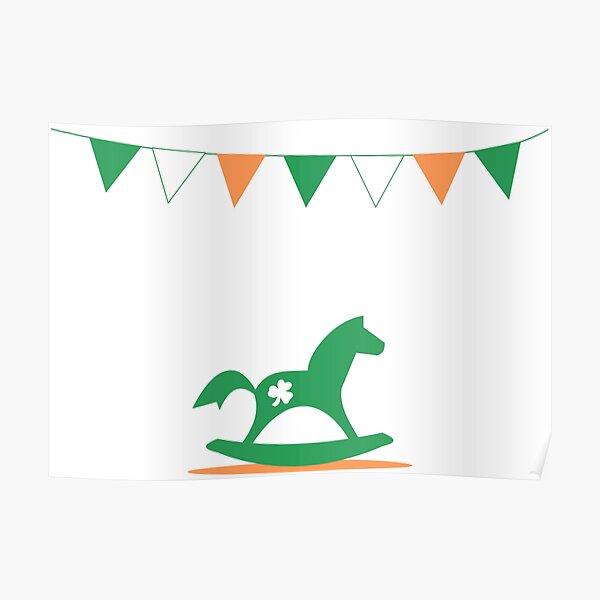 "Rocking horse, shamrock, silhouette" Poster by ZnDigitalPrints | Redbubble
