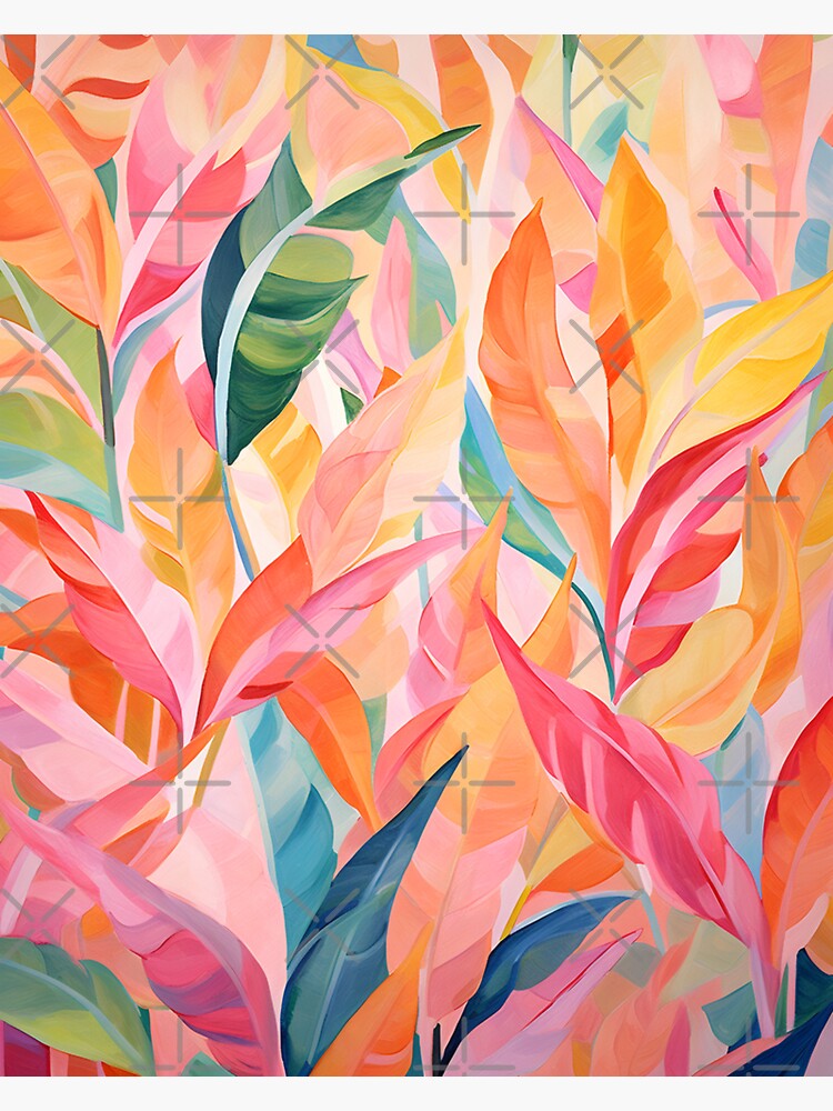 "Abstract Rainbow Tropical Leaves" Sticker for Sale by trajeado14 ...