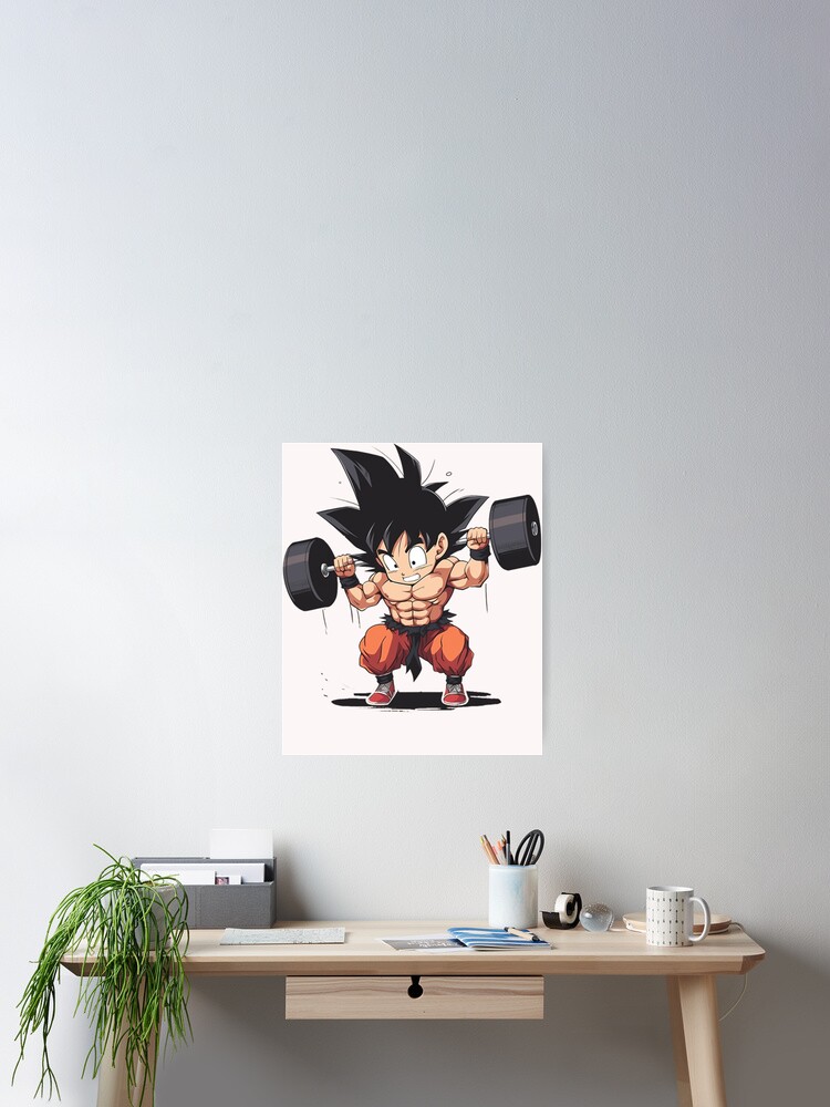 "goku lifting weight " Poster for Sale by MaxwellKleinIII | Redbubble