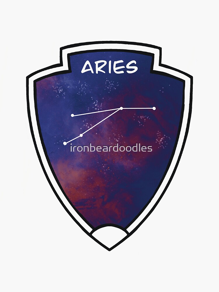 "Aries Badge" Sticker for Sale by ironbeardoodles | Redbubble