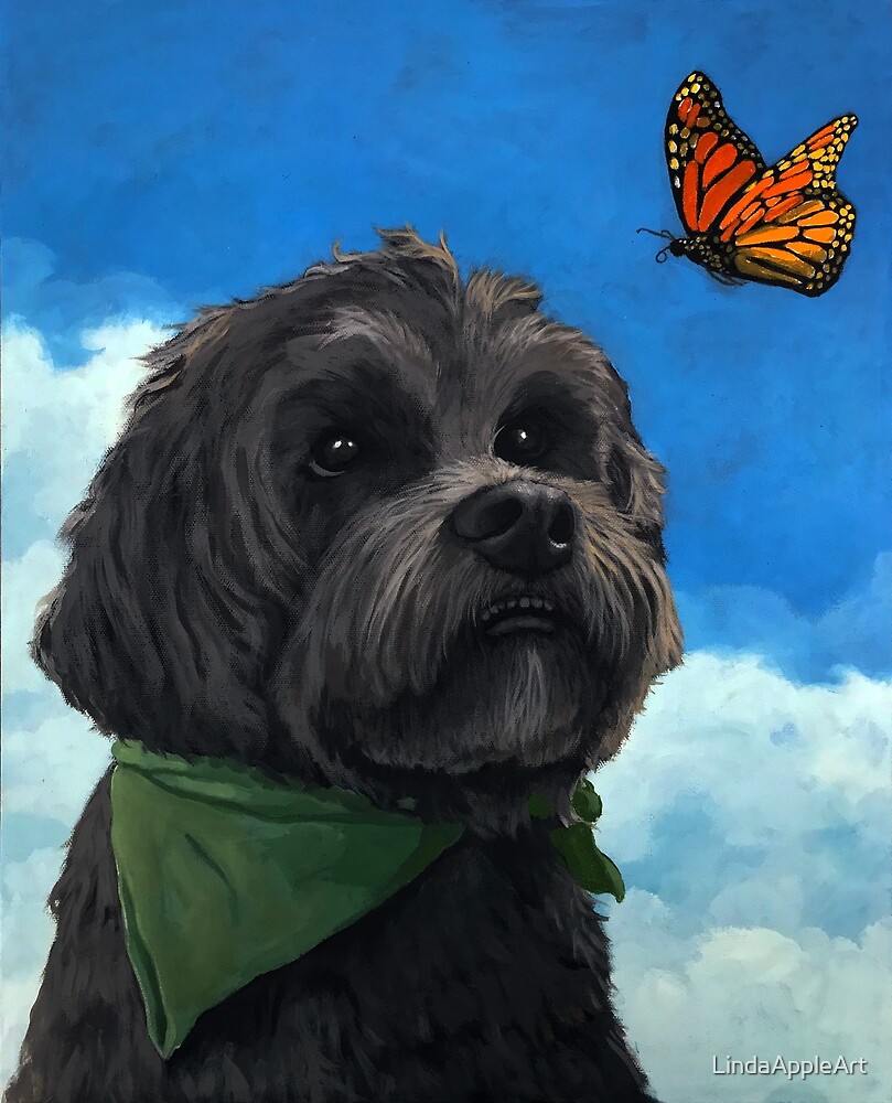 "Moses - dog pet portrait animal art oil painting" by LindaAppleArt ...