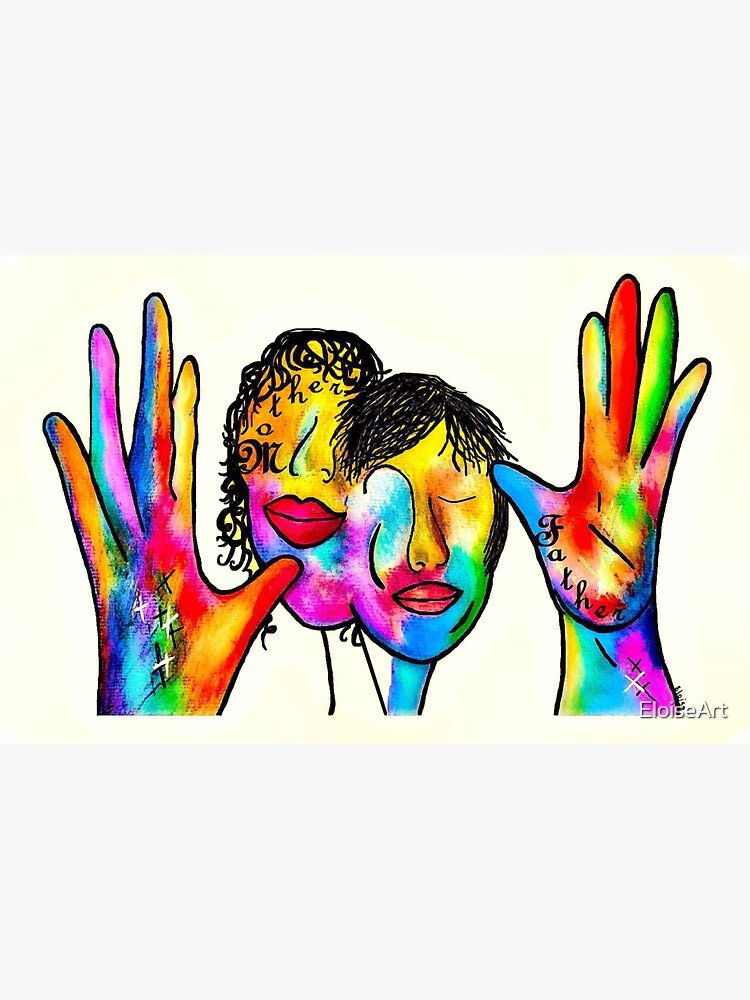 "ASL Mother Father Portrait" Sticker for Sale by EloiseArt | Redbubble