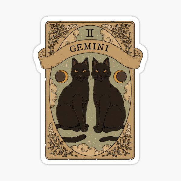 "Gemini - Cats Astrology" Sticker for Sale by Thiago Corrêa | Redbubble