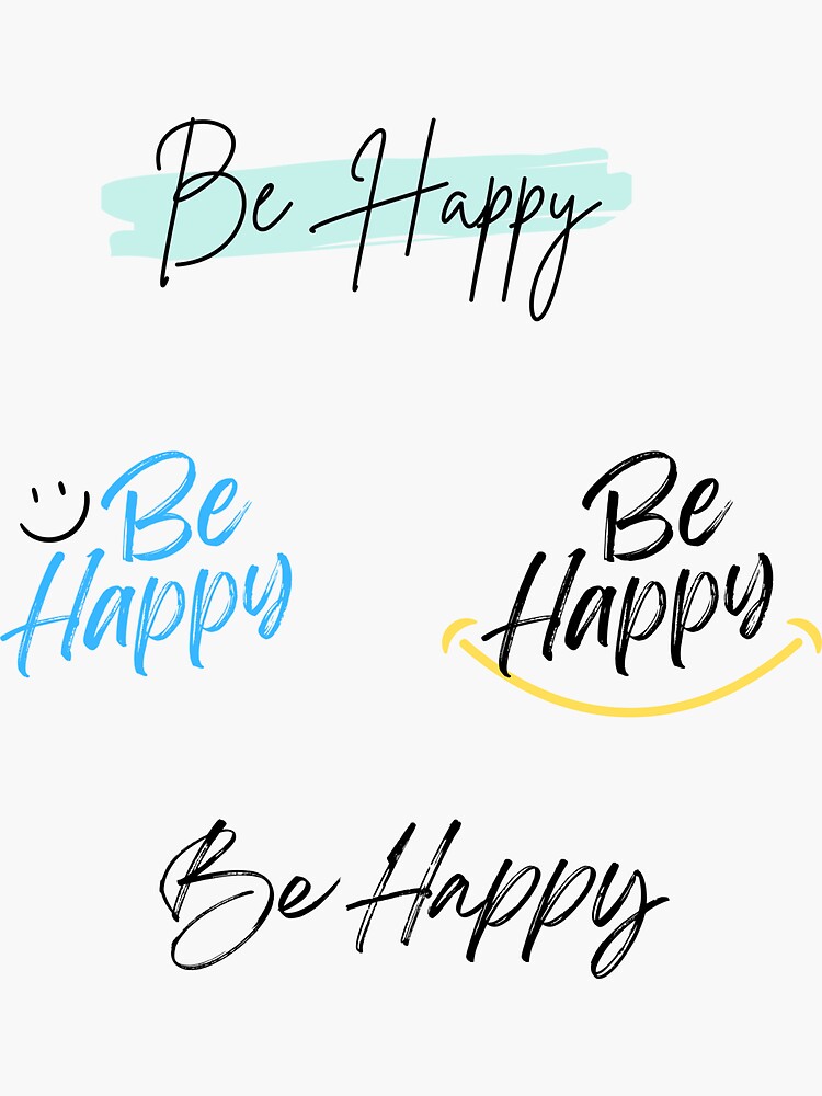 "Be Happy Sticker pack" Sticker for Sale by AyaMagz | Redbubble