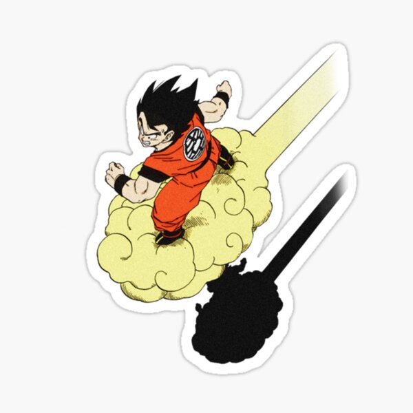 "goku on nimbus cloud " Sticker for Sale by KrystinaKris | Redbubble