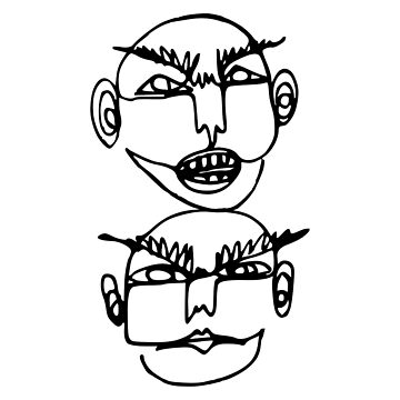 "angry face duo 1" Sticker for Sale by boy blazer | Redbubble