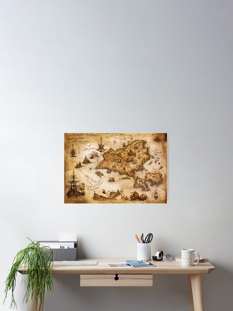 "treasure hunt map" Poster by FethiC | Redbubble