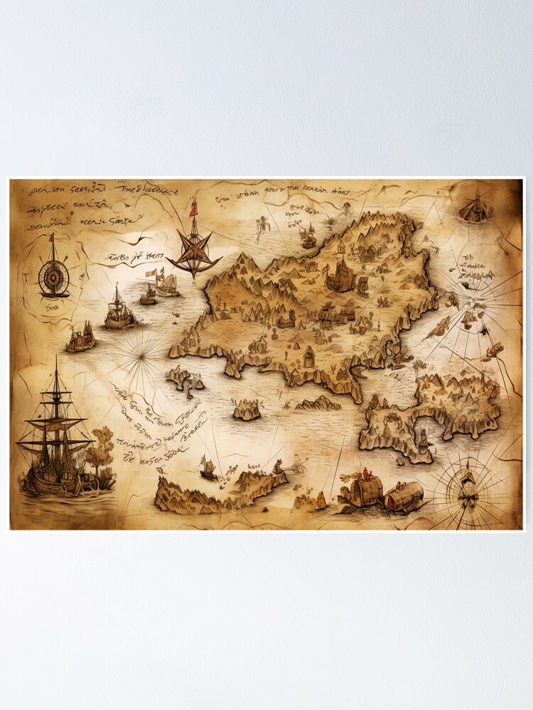 "treasure hunt map" Poster by FethiC | Redbubble
