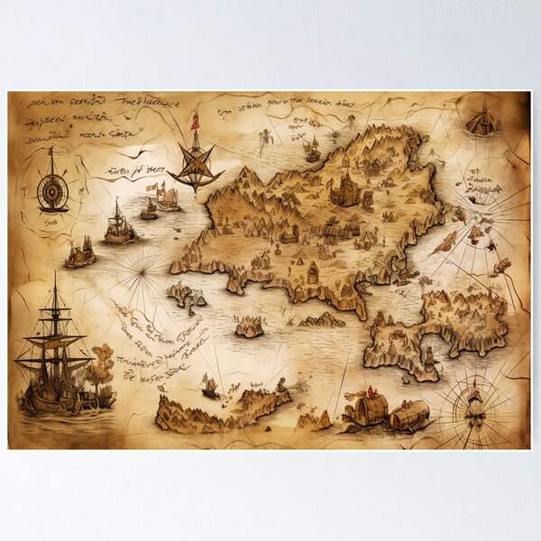 "treasure hunt map" Poster by FethiC | Redbubble