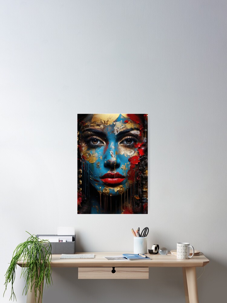 "Blue Goddess Kali Modern Art Portrait - Contemporary Spiritual ...
