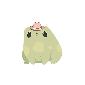 "Cute frog with cowboy hat" Sticker for Sale by rileyleis8 | Redbubble
