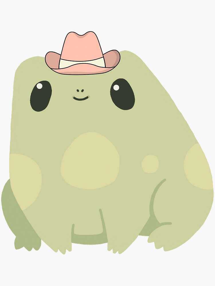 "Cute frog with cowboy hat" Sticker for Sale by rileyleis8 | Redbubble