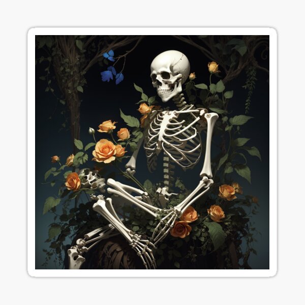 "Fleurs Éternelles - Whimsical Vanitas Art of Botanical Decay" Sticker ...
