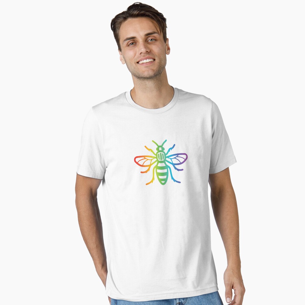 "Manchester Pride - Manchester Bee in Rainbow Flag Colours LGBTQ+ ...