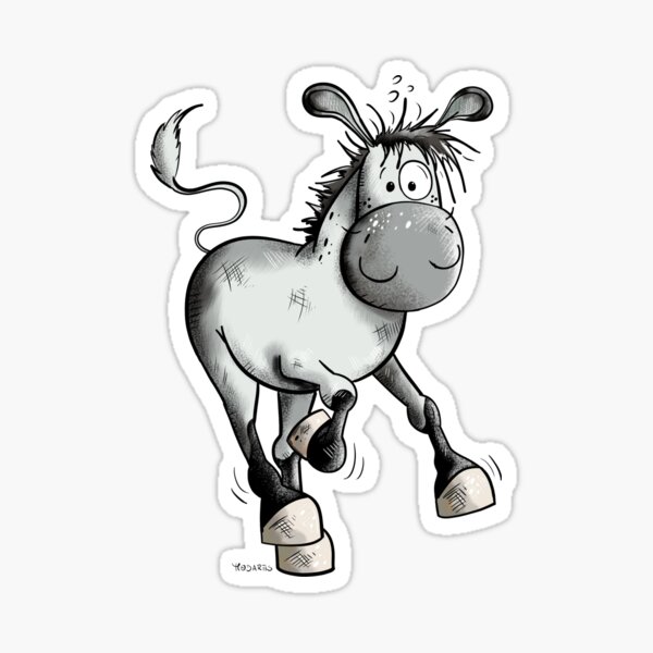 "Happy Running Donkey" Sticker for Sale by modartis | Redbubble