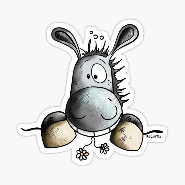 "Happy Donkey" Sticker by modartis | Redbubble