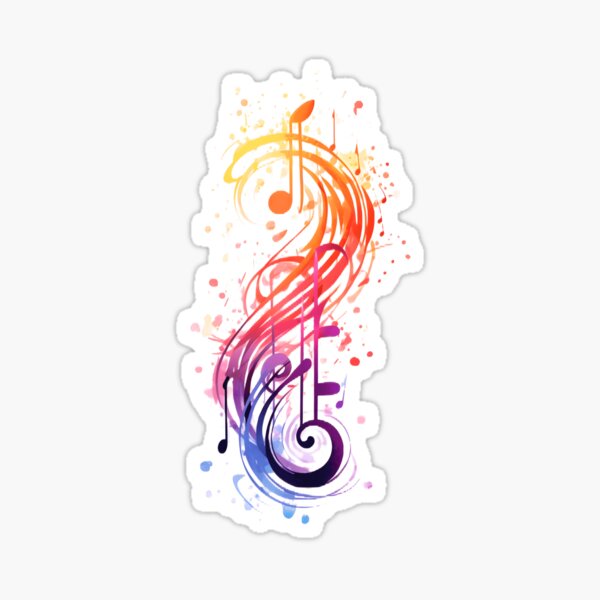 "rainbow music notes" Sticker by myersdiffusion | Redbubble