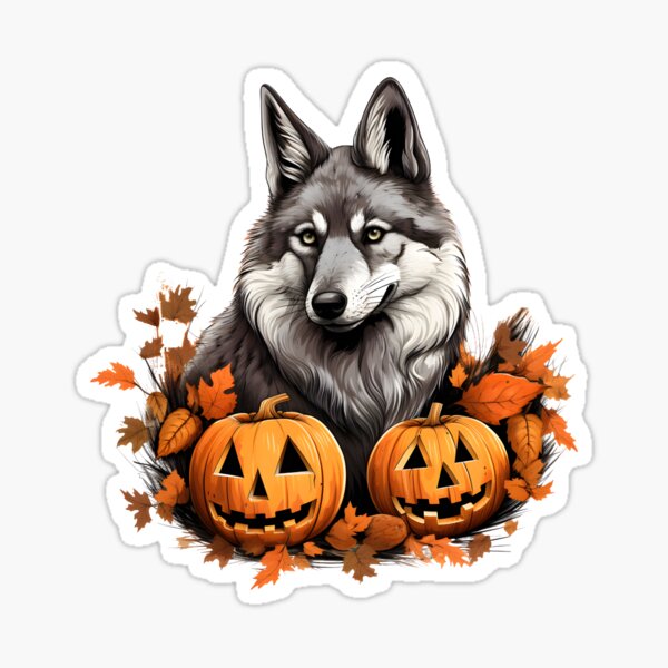 "Halloween Wolf" Sticker for Sale by DigitalToast | Redbubble