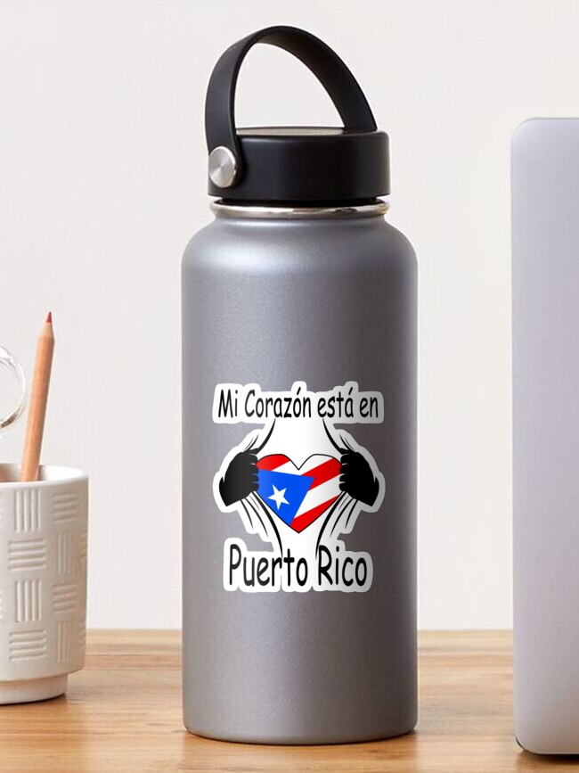 "Mi Corazon esta en Puerto Rico. Puerto Rico proud art" Sticker for ...