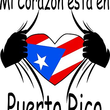 Lámina rígida for Sale con la obra «Mi Corazon esta en Puerto Rico ...