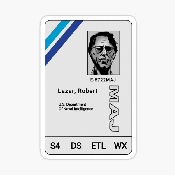 "Bob Lazar Area 51 S4 Identification Card" Sticker for Sale by ...