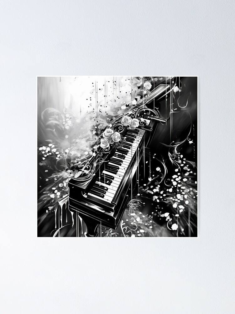 "Musical Notes Keyboard - Musical Theme Art for Music Lovers" Poster ...