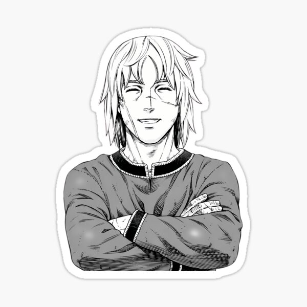 "Thorfinn Smiling Manga" Sticker for Sale by MeganBearMode | Redbubble