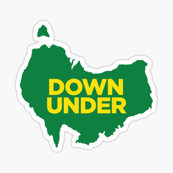 "Down Under Map" Sticker for Sale by POLYM4TH | Redbubble