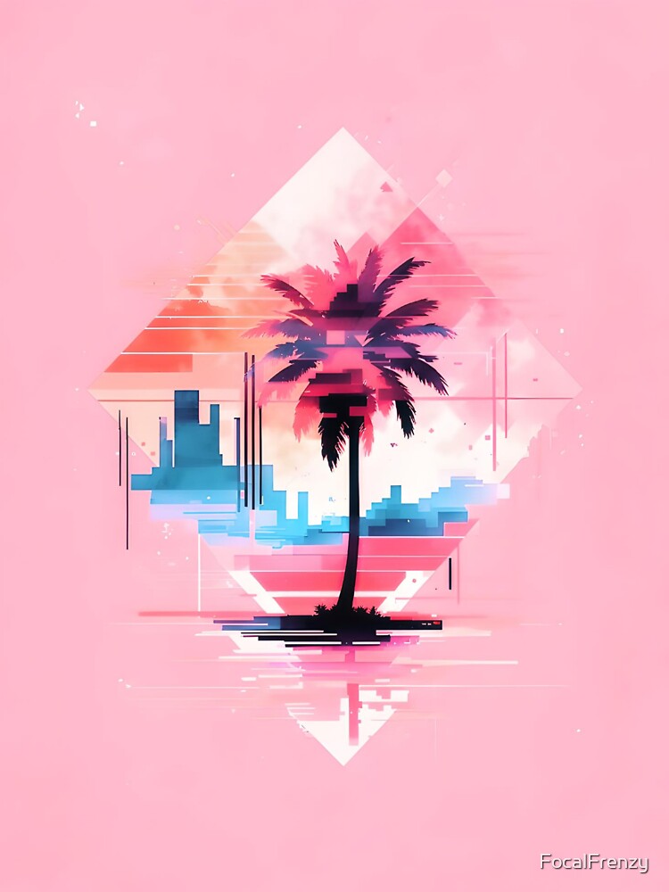 "80s Retro Pink Paradise Glitch" Sticker for Sale by Kyle Aungst ...