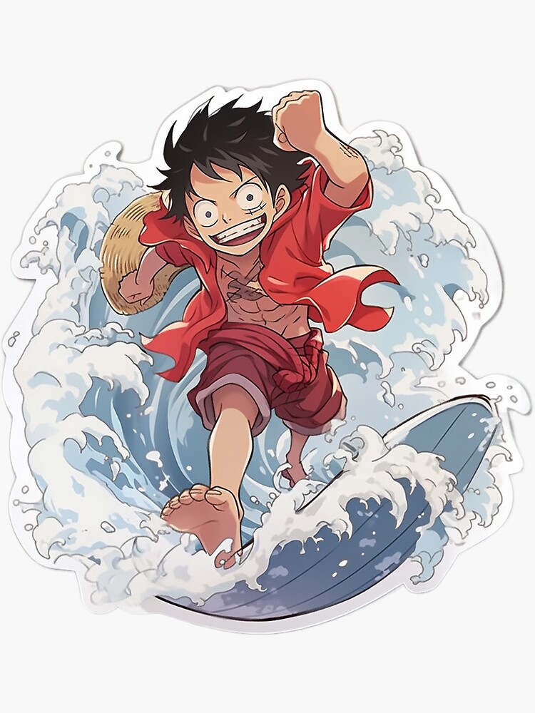 "Luffy Surfing" Sticker for Sale by KLYPStickers | Redbubble