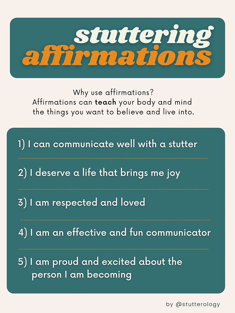 "Affirmations for Stuttering " Sticker for Sale by Ezra Horak | Redbubble