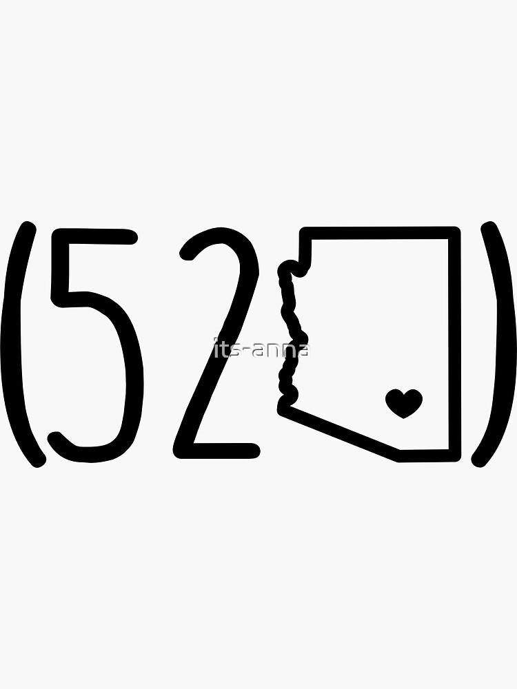 "(520) Area Code" Sticker for Sale by its-anna | Redbubble