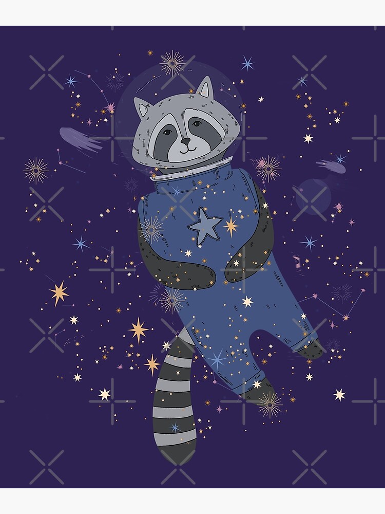 "Raccoon astronaut in space" Art Print by MDAM | Redbubble