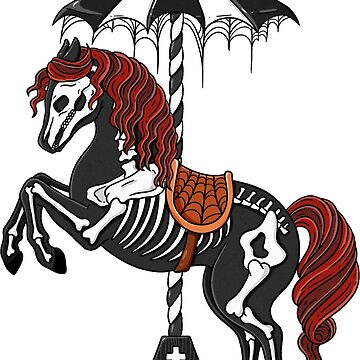 "Horse skeleton sticker, Halloween horse skeleton, Carousel horse ...