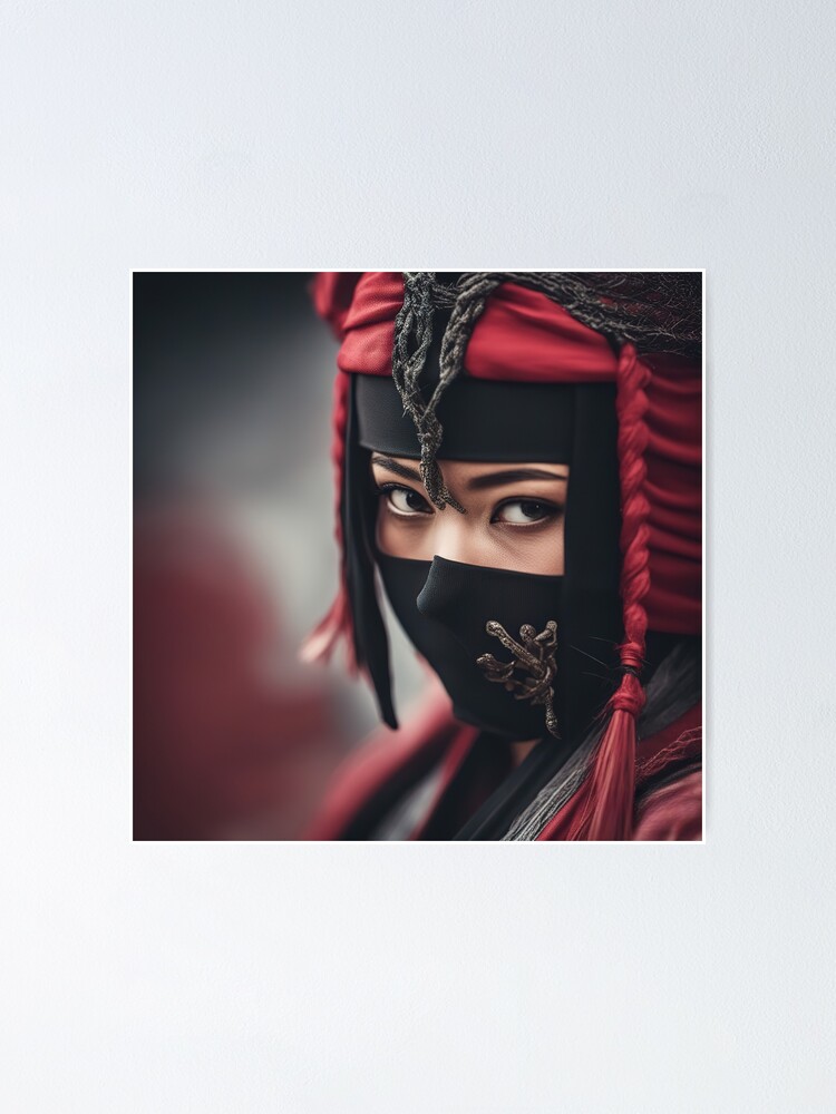 "Female shinobi kunoichi warrior" Poster for Sale by Remco Kouw | Redbubble