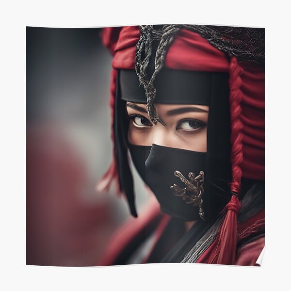 "Female shinobi kunoichi warrior" Poster for Sale by Remco Kouw | Redbubble