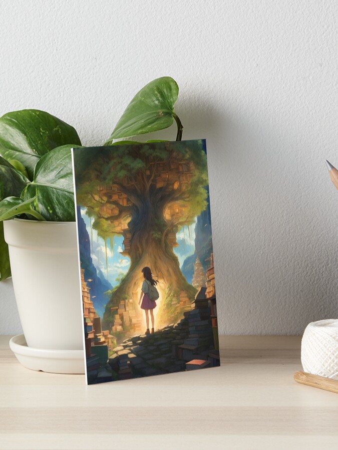 "Lonely Library - A Dreamy Anime Artwork" Art Board Print for Sale by ...
