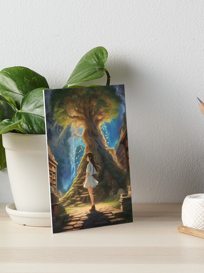 "Lonely Library - A Dreamy Anime Artwork" Art Board Print for Sale by ...