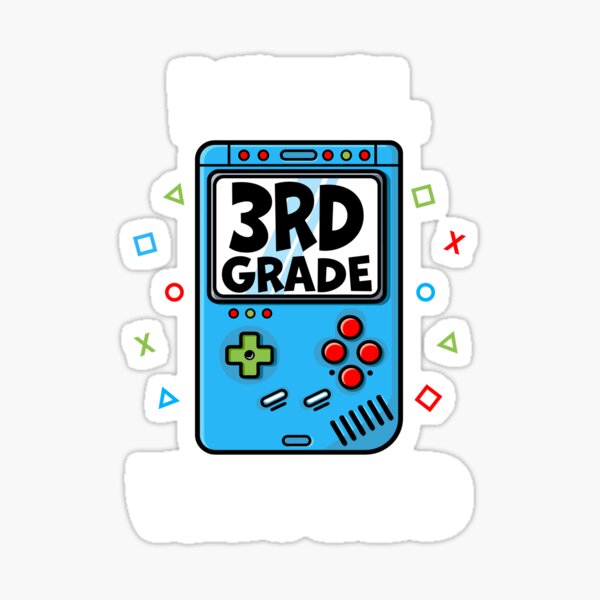 "3rd Grade Level Unlocked Boys Kids Back To School Video Games" Sticker ...
