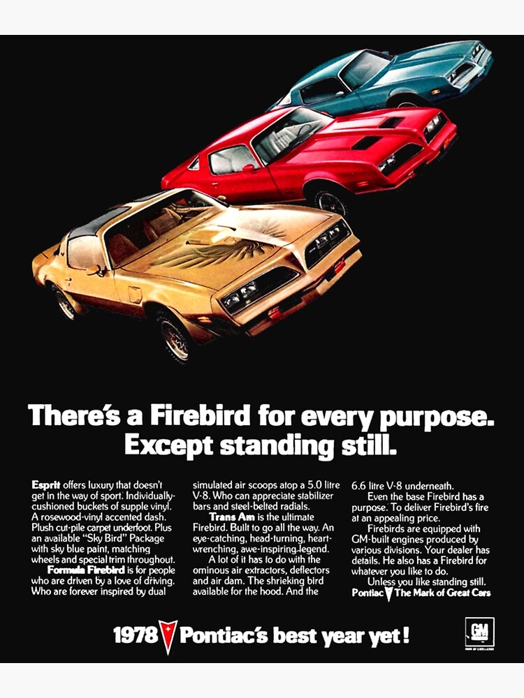 "PONTIAC FIREBIRD " Poster for Sale by adittaje | Redbubble