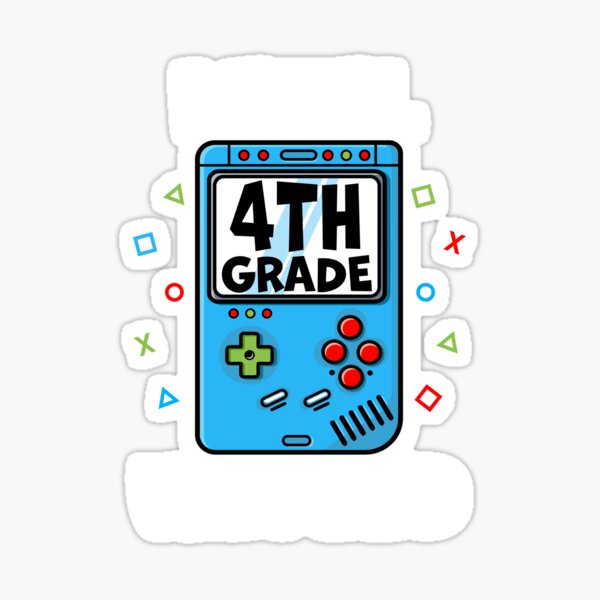 "4th Grade Level Unlocked Boys Kids Back To School Video Games" Sticker ...
