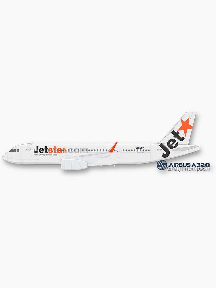 "Jetstar Airlines, Airbus A320" Sticker for Sale by GregThompson ...