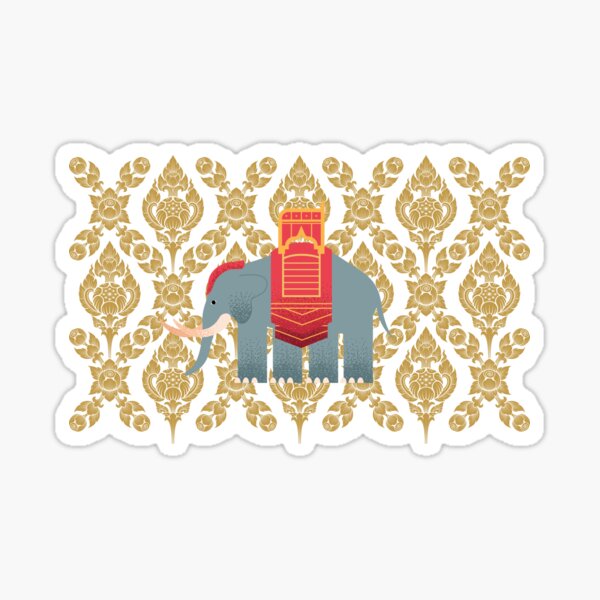"Thai Elephant Thai Pattern" Sticker for Sale by MymelodyArt | Redbubble