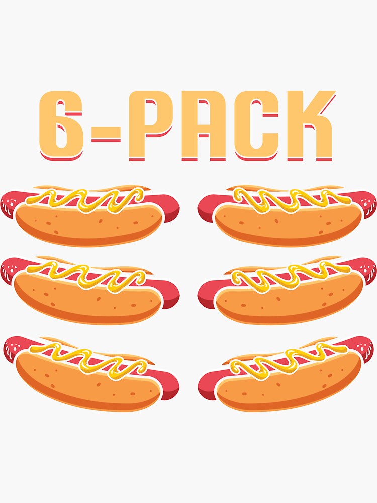 "6-pack hot dog" Sticker for Sale by Kuki-shop | Redbubble