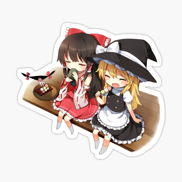 "Reimu & Marisa" Sticker for Sale by ShinFatdog | Redbubble