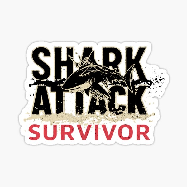 "Shark attack survivor" Sticker for Sale by CyberYogi | Redbubble